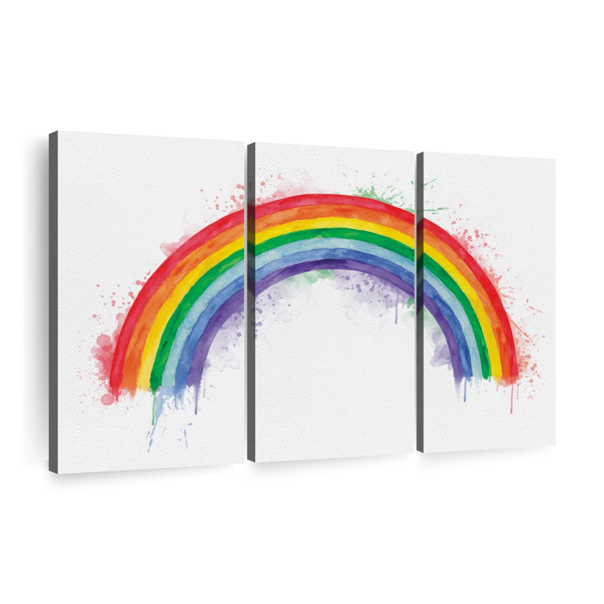 Isabelle & Max™ Rainbow Rainbow Splash On Canvas 3 Pieces Set | Wayfair